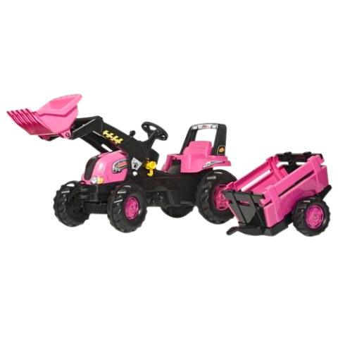 Rolly Junior Pink Tractor & Trailer - Hearty Farm Toys